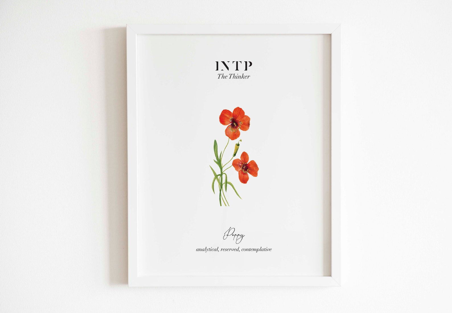 MBTI Introvert Flower Art Prints Bundle, Infj Infp Intj Intp Isfj Istj ...