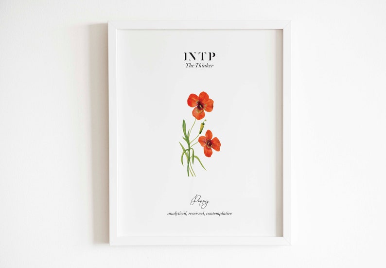 MBTI Introvert Flower Art Prints Bundle, Infj Infp Intj Intp Isfj Istj ...