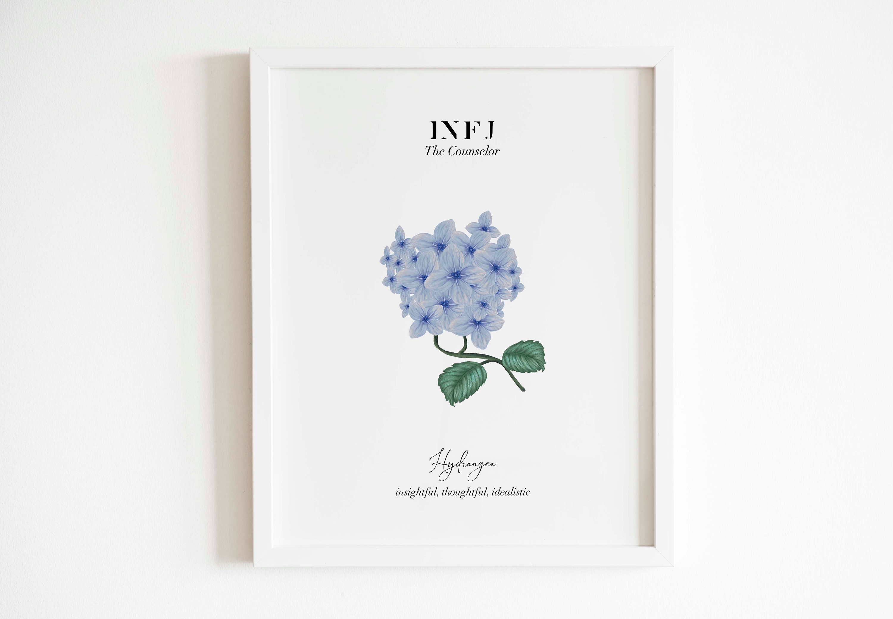 INFJ Art Print MBTI Gifts Hydrangea Art Print Vintage - Etsy