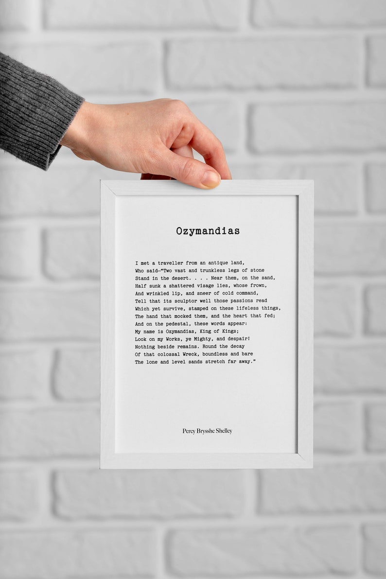 Percy Bysshe Shelley Poem Print, Ozymandias, Poetry Wall Art - Etsy