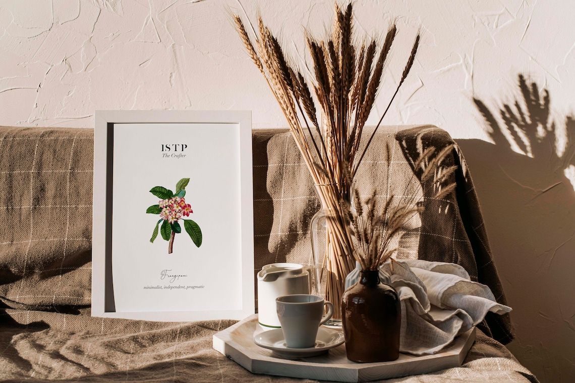 ISTP Art Print, MBTI Gifts, Frangipani Art Print, Vintage Floral Print ...