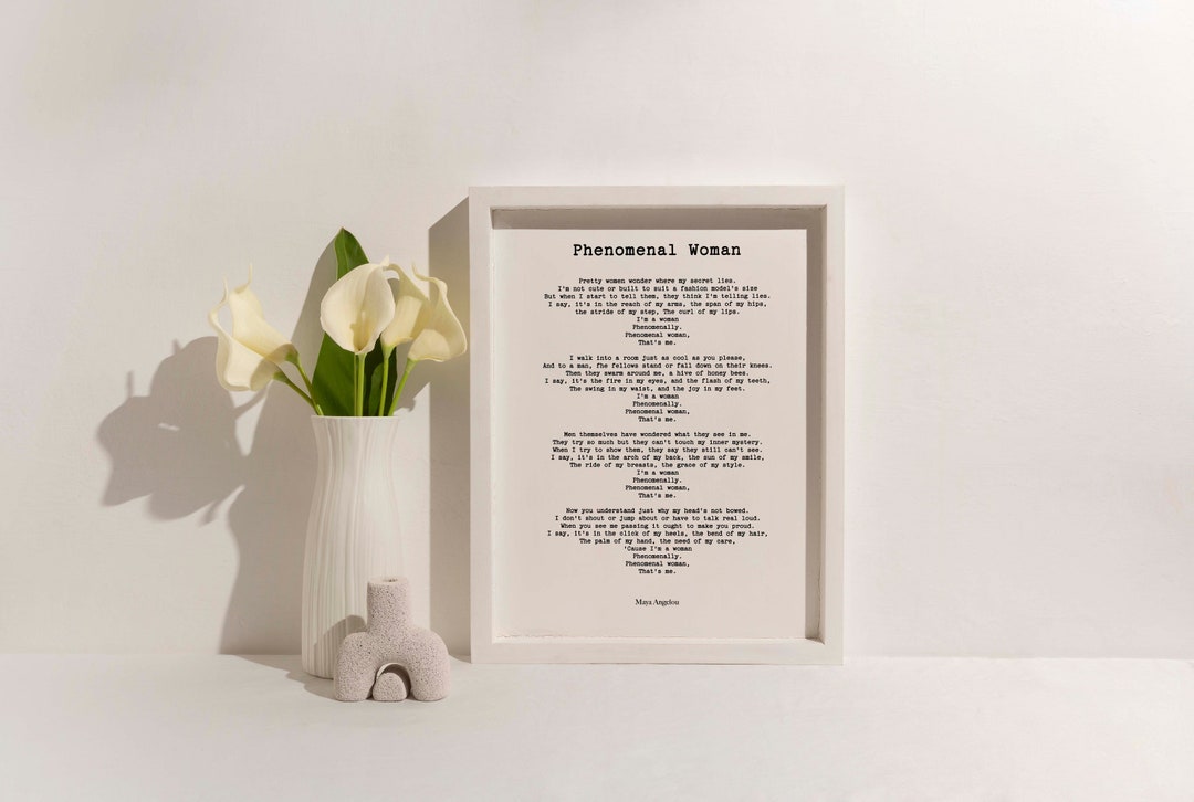 Maya Angelou Poem Print, Phenomenal Woman, I'm a Woman Phenomenally - Etsy