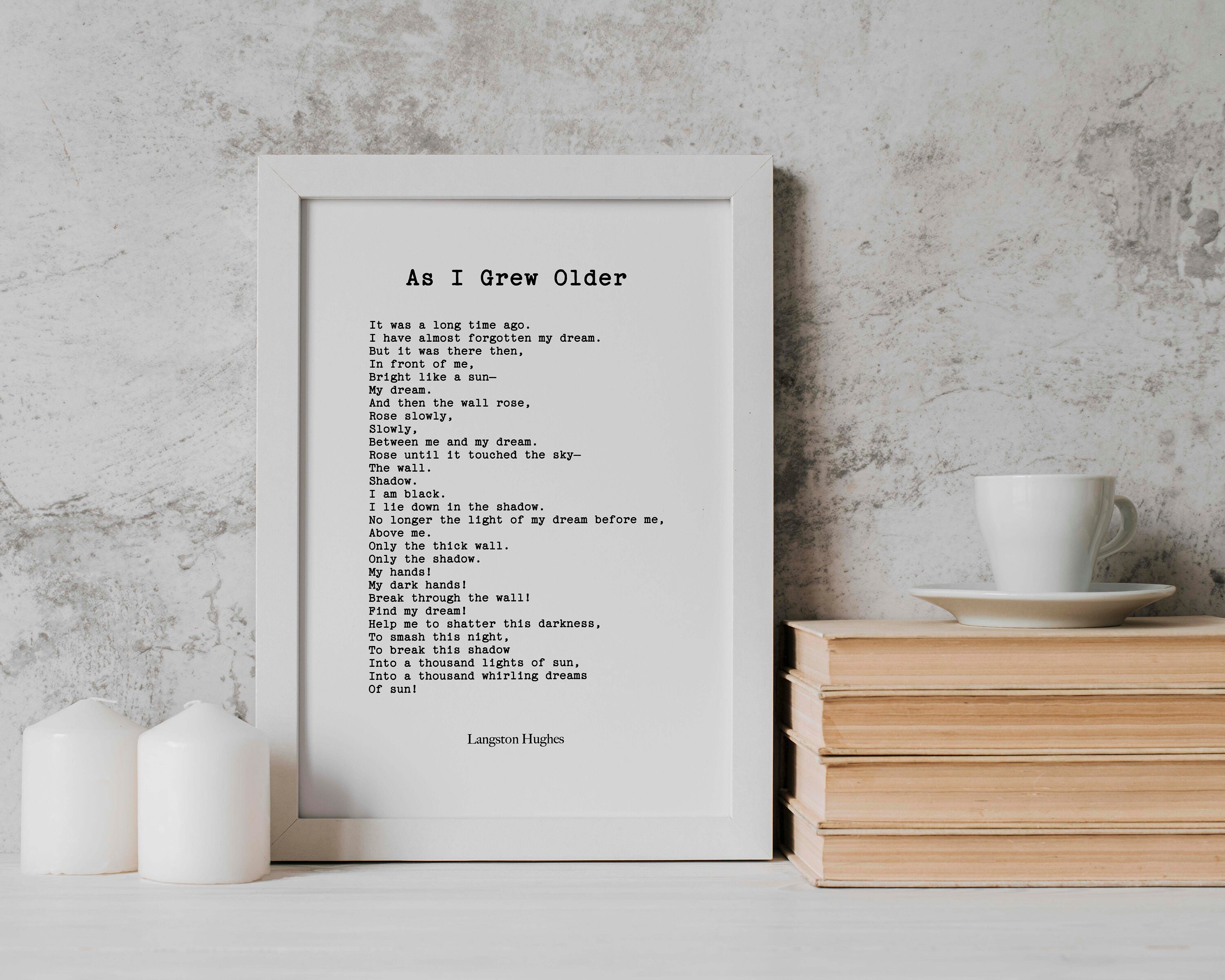 Langston Hughes Poem Print, as I Grew Older, Poetry Wall Art - Etsy