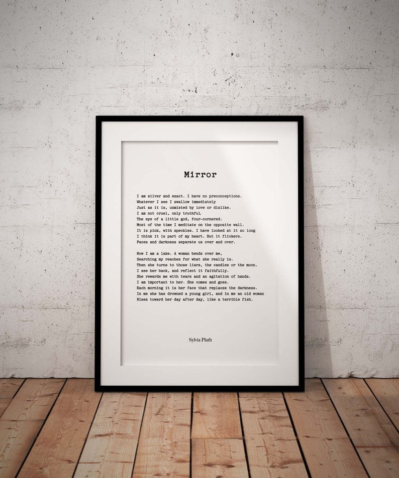 Sylvia Plath Poem Print, Mirror, Poetry Wall Art - Etsy