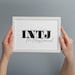 INTJ Wall Art Print MBTI Personality Types INTJ the - Etsy