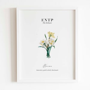 MBTI Extrovert Flower Art Prints Bundle, Enfj Enfp Entp Entj Estj Esfp ...