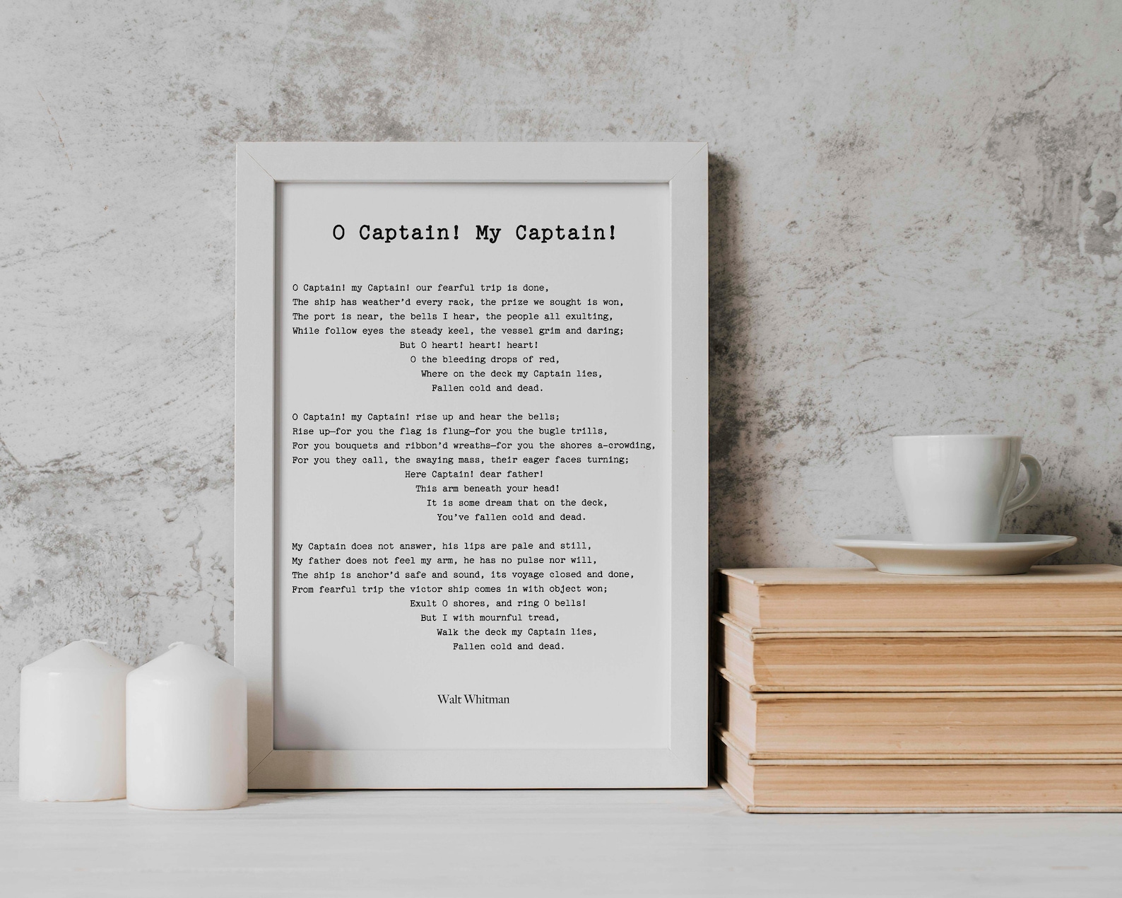 Walt Whitman Poem Print, O Captain My Captain Poetry Wall Art, Dead ...