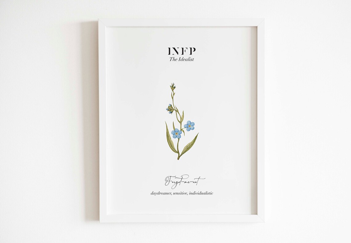 MBTI Introvert Flower Art Prints Bundle, Infj Infp Intj Intp Isfj Istj ...