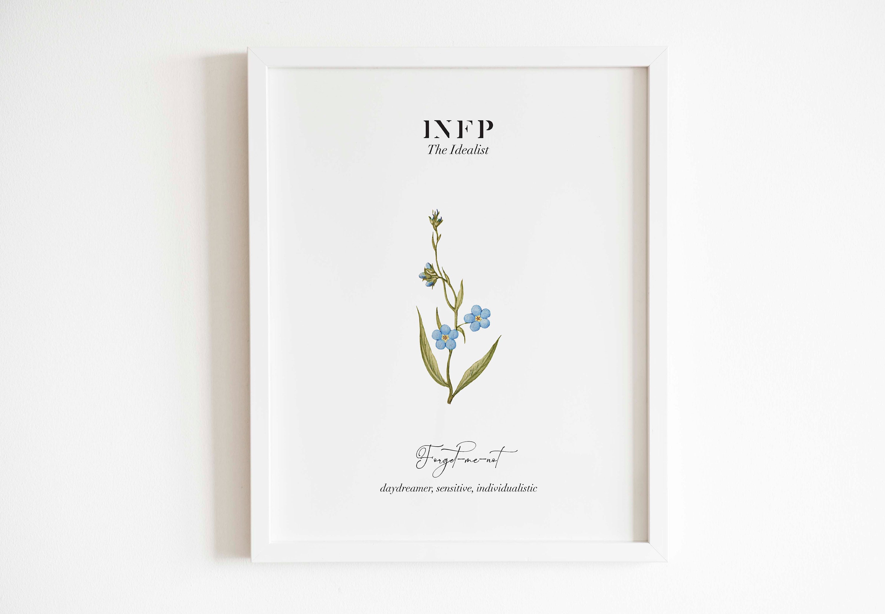 MBTI Introvert Flower Art Prints Bundle, Infj Infp Intj Intp Isfj Istj ...