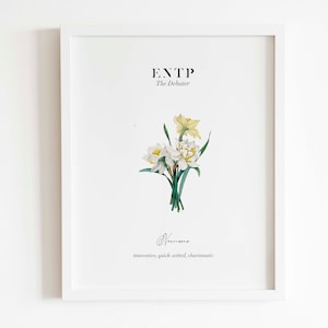 ENTP Art Print, MBTI Gifts, Narcissus Art Print, Vintage Floral Print ...