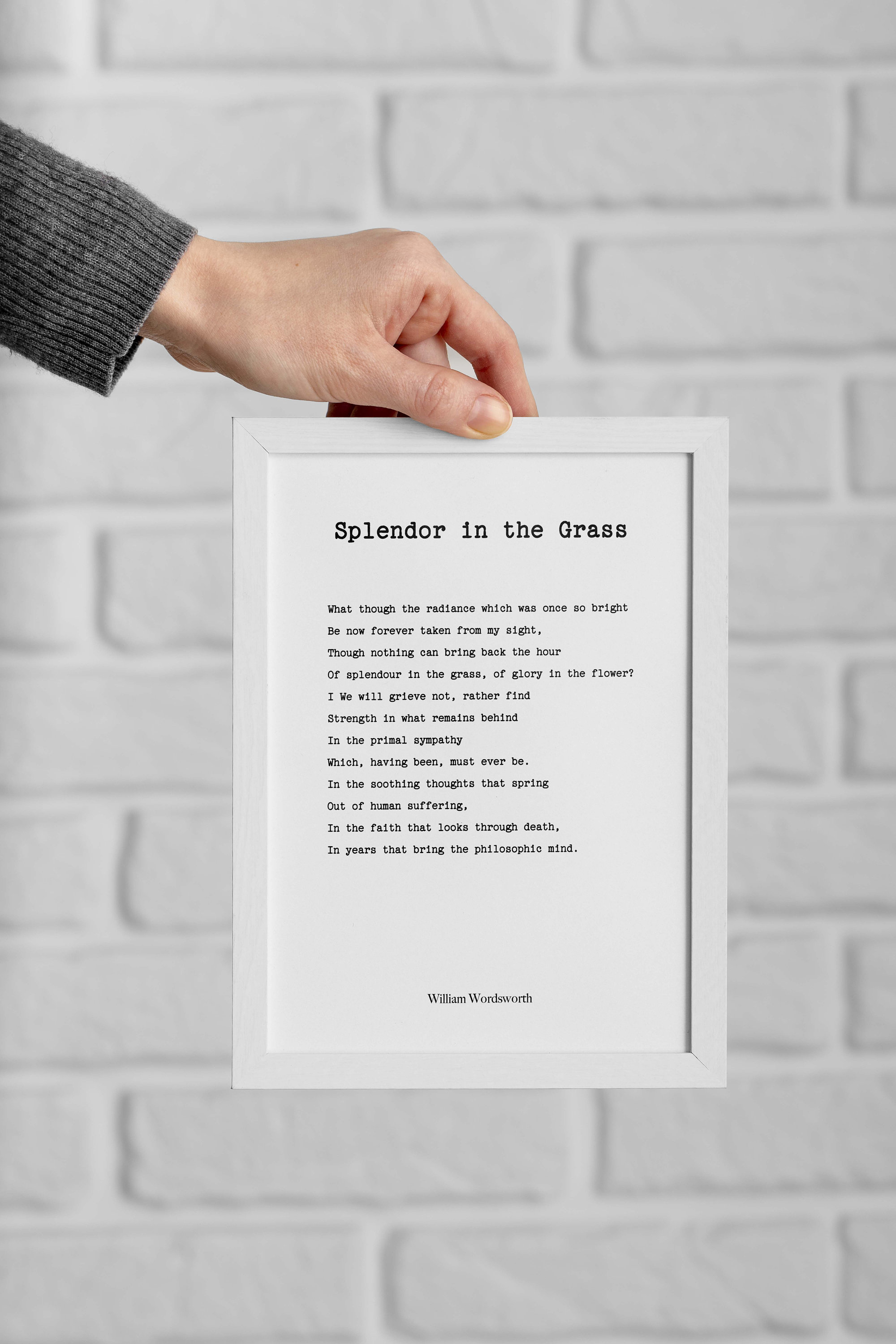 William Wordsworth Poem Print, Splendor in the Grass, Poetry Wall Art ...