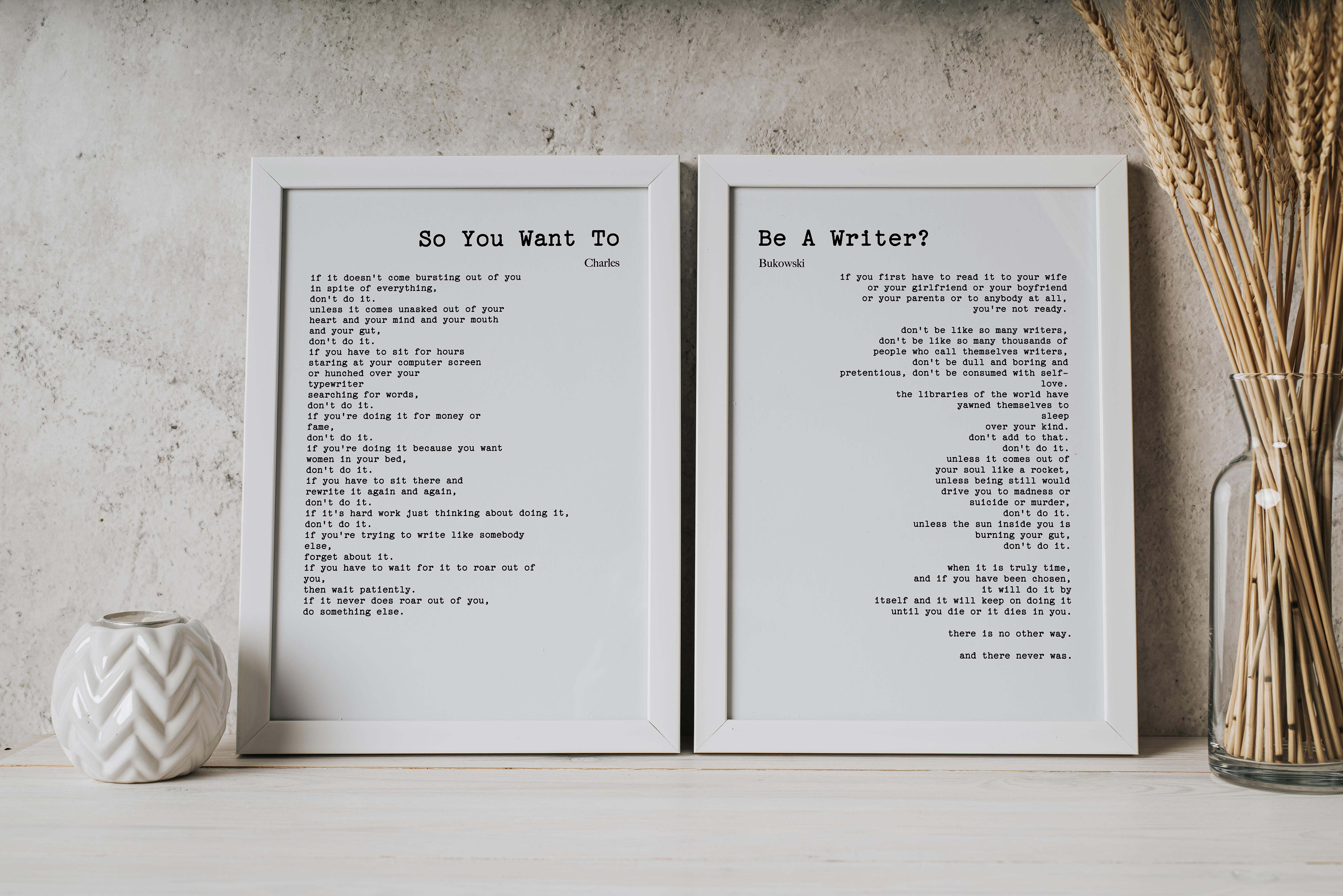 Charles Bukowski Poem Print Set: Writer Gift (digital Download) - Etsy