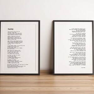 Sylvia Plath Poem Print, Daddy Set of 2, Poetry Posters - Etsy