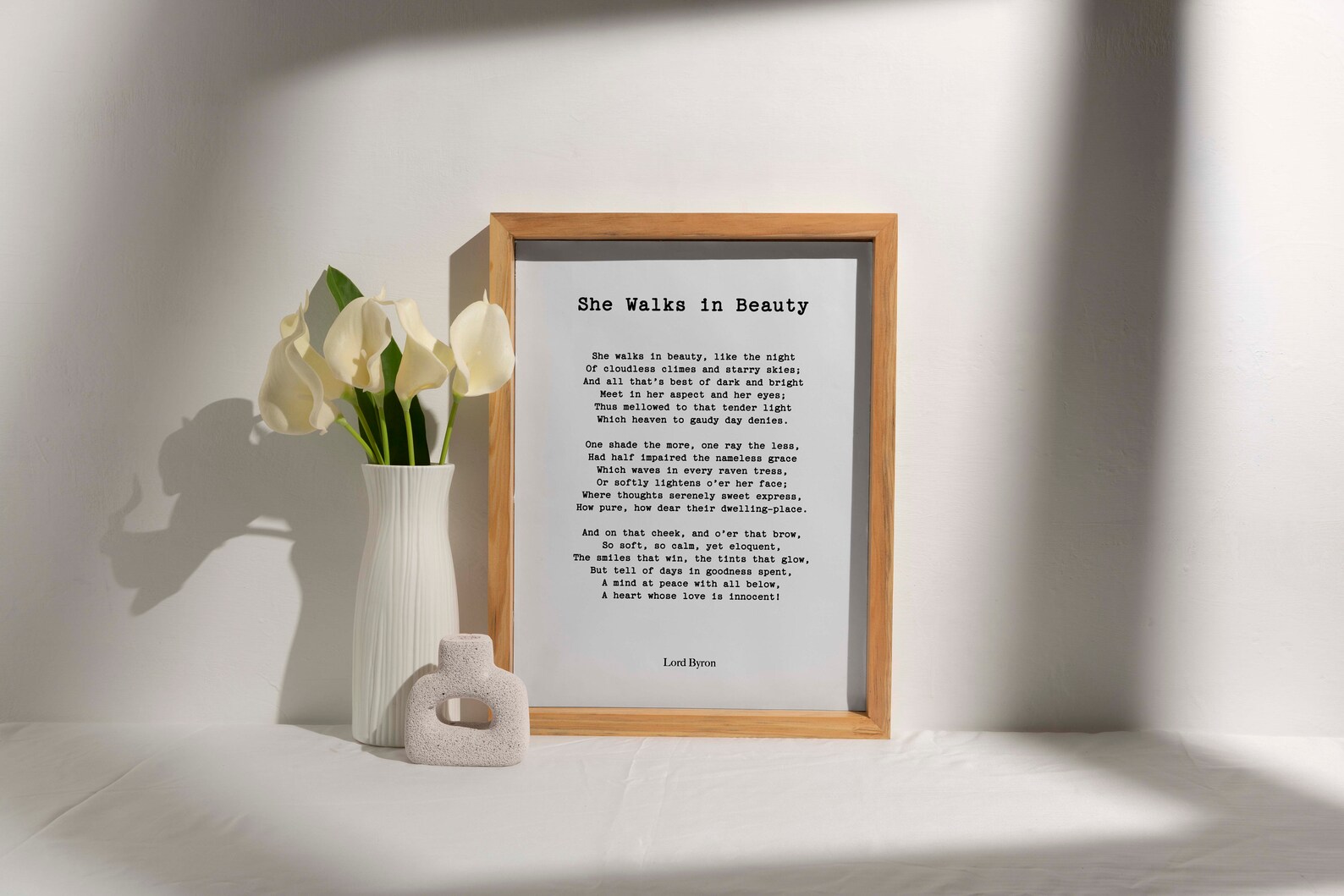 Lord Byron Poem Print, She Walks in Beauty, Poetry Wall Art - Etsy