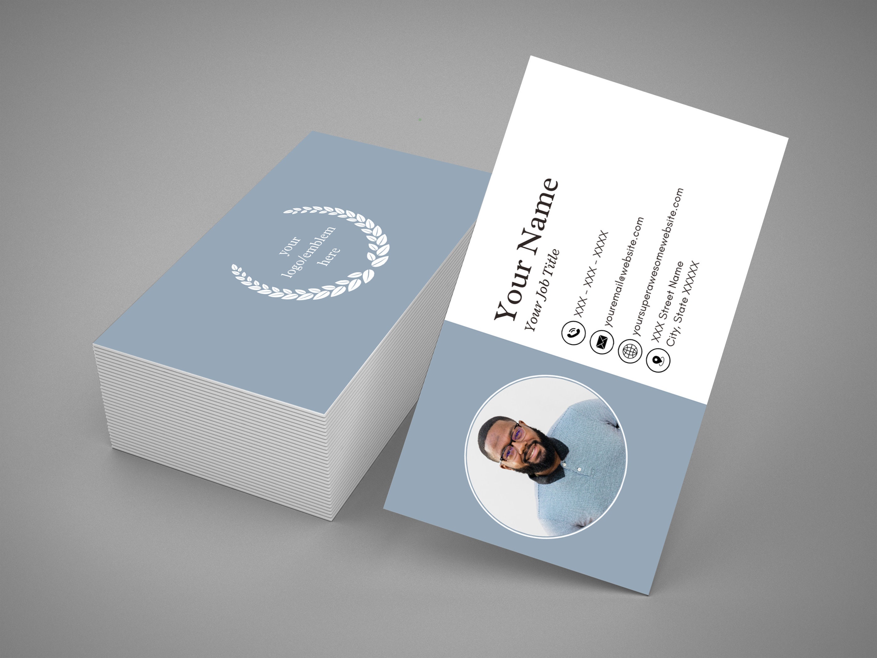Business Card Template With Headshot Frame - Etsy