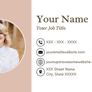 Business Card Template With Headshot Frame - Etsy