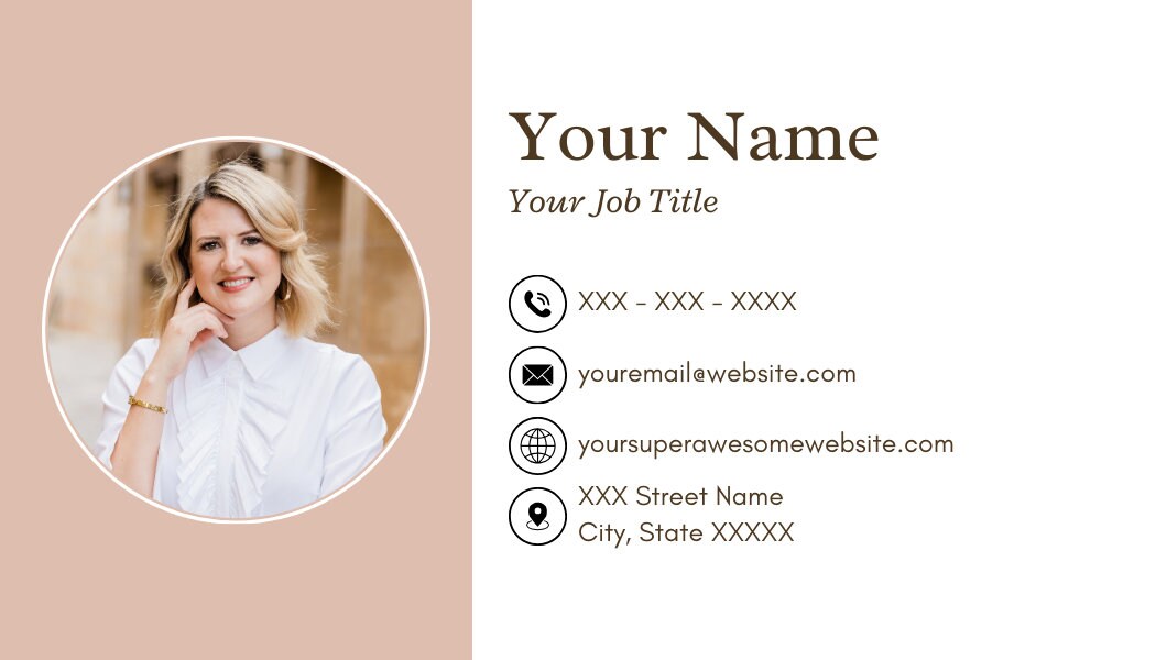 Business Card Template With Headshot Frame - Etsy