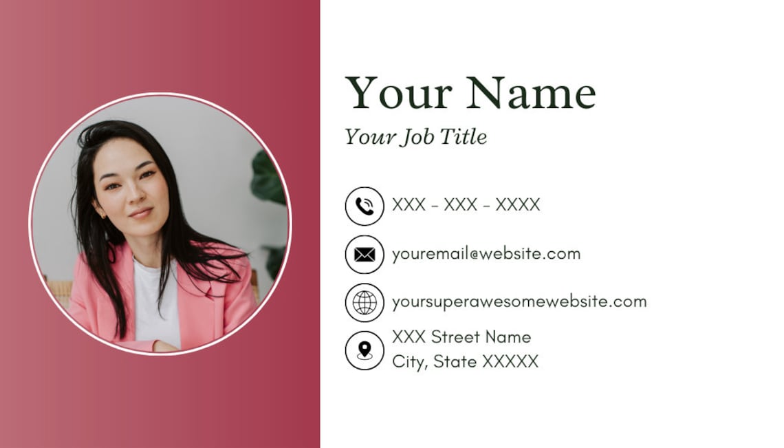 Business Card Template With Headshot Frame - Etsy