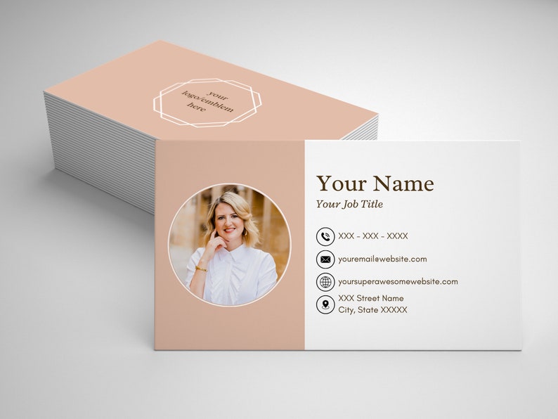 Business Card Template With Headshot Frame - Etsy
