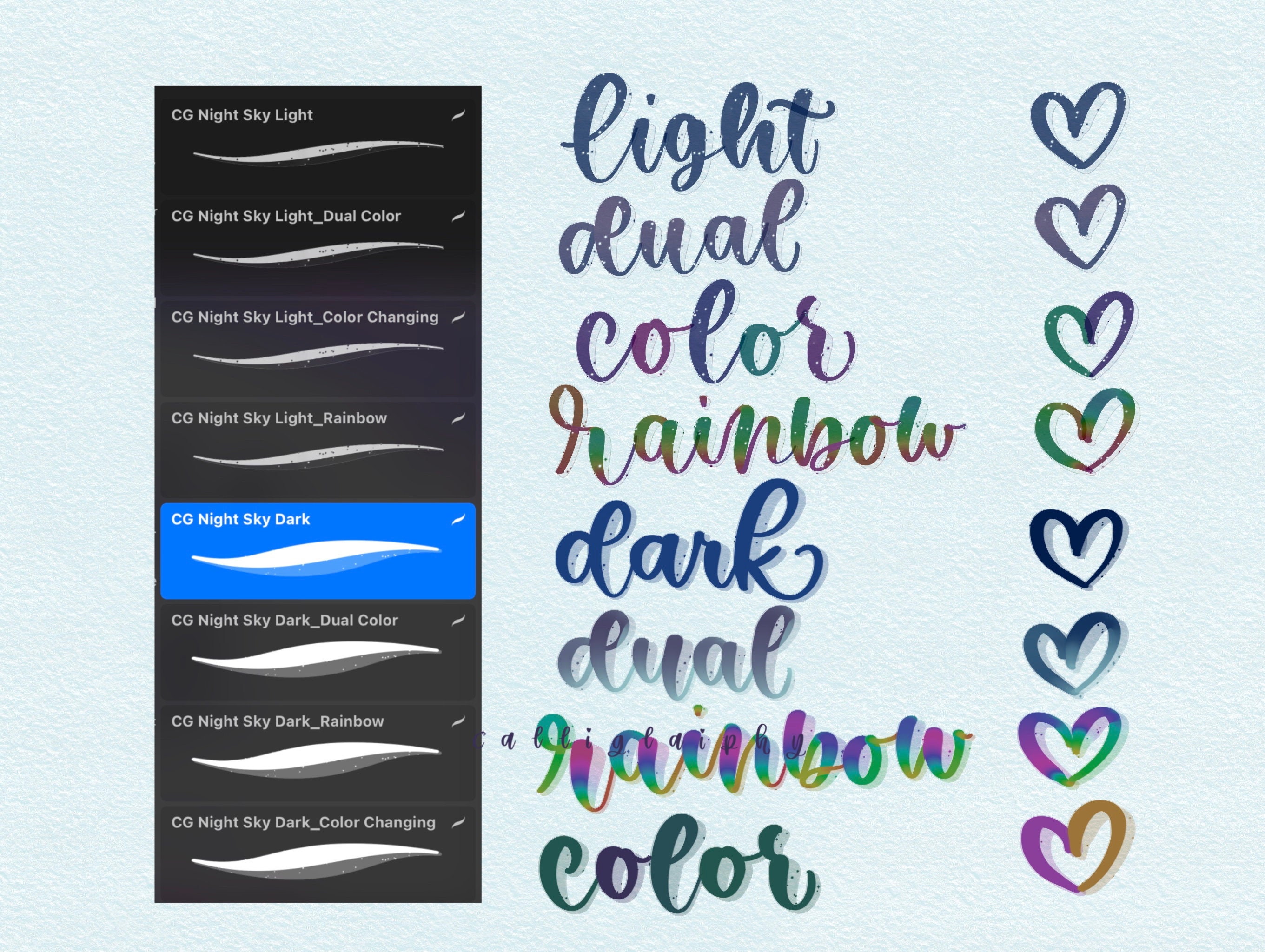 Night Sky Procreate Brush Set Lettering Brush Procreate - Etsy