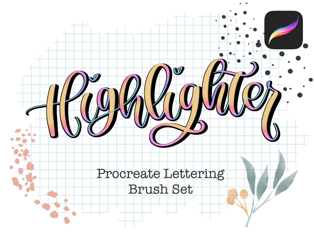 Highlighter Procreate Brush Set, Lettering Brush, Procreate Lettering ...