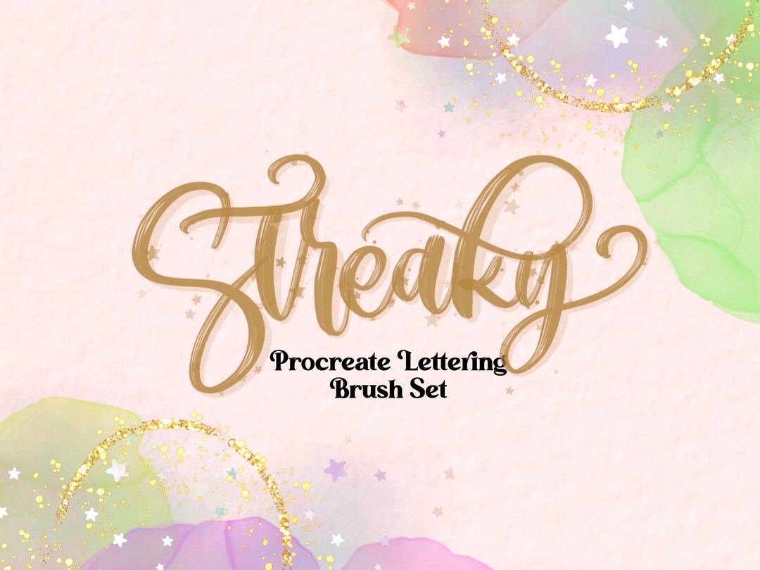 Streaky Procreate Brush Set, Lettering Brush, Procreate Lettering ...