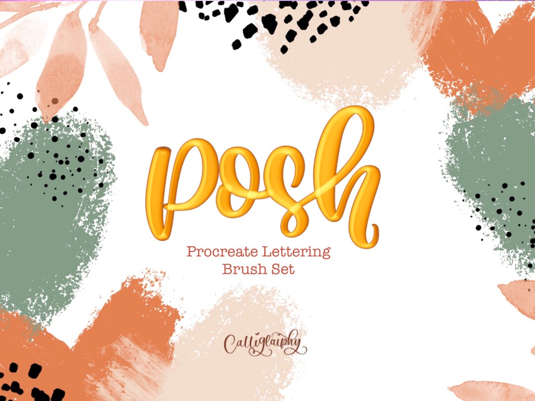 Posh Procreate Brush Set, Lettering Brush, Procreate Lettering ...