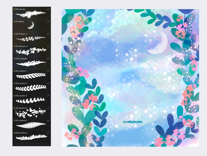 Conjunto de pinceles, texturas y sellos para Procreate: Dibujo mágico ...