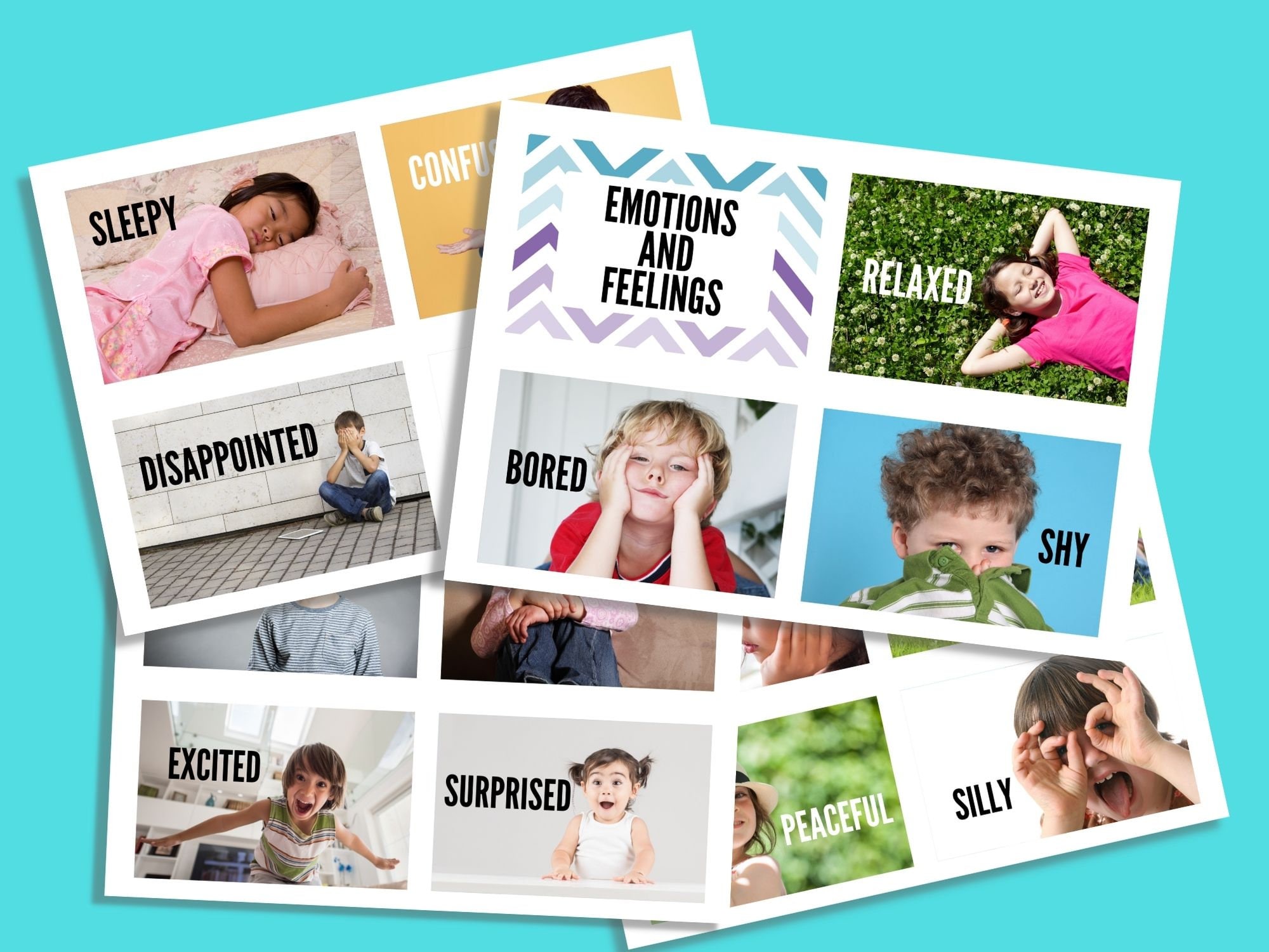 Emotion and Feeling Flashcards- Real Photos- Printable PDF File - Etsy
