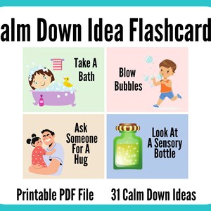 Calm Down Idea Cards- Printable PDF File - Etsy