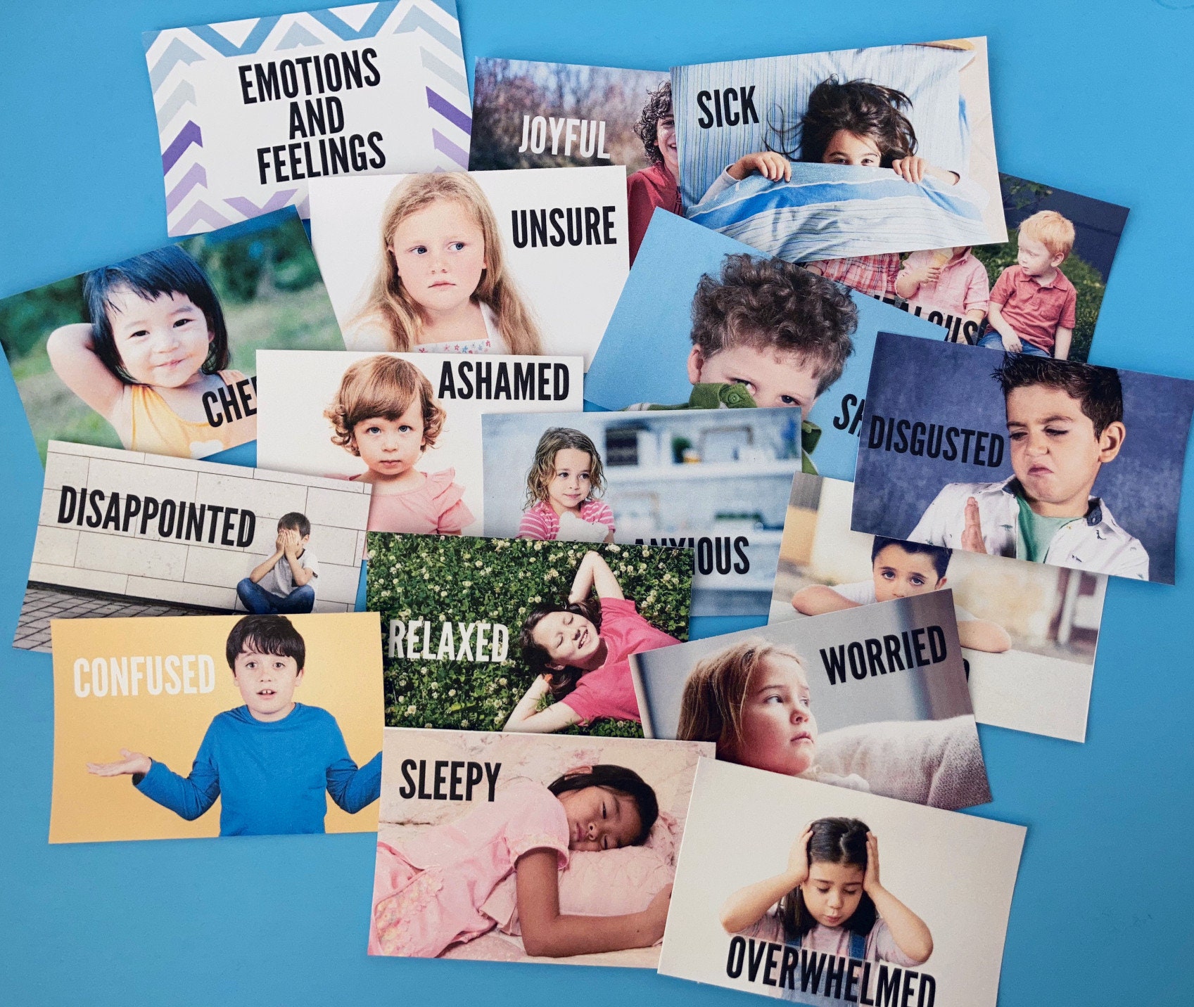 Emotion and Feeling Flashcards- Real Photos- Printable PDF File - Etsy