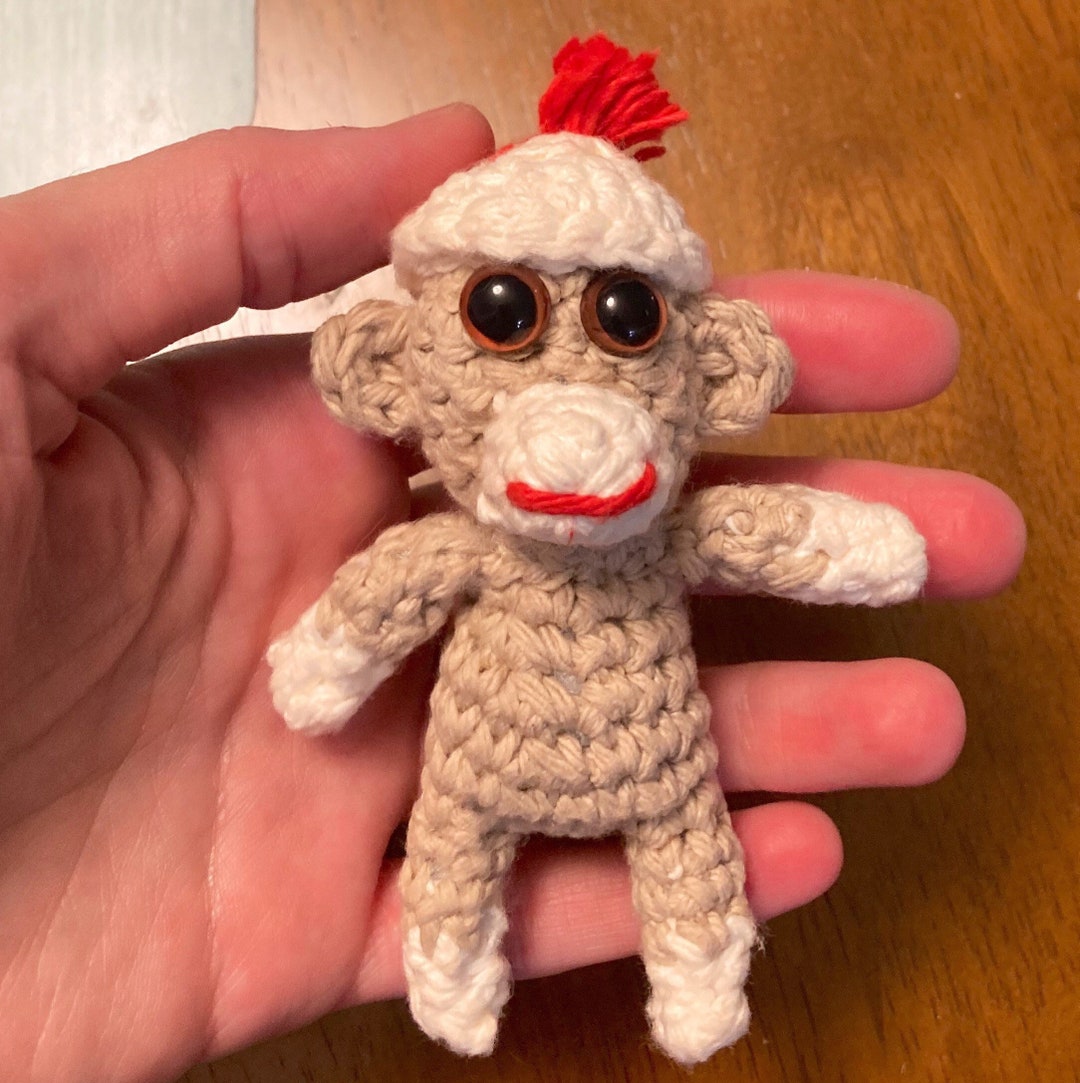 Adorable Mini Sock Monkey ornament Keychain or Stuffed - Etsy