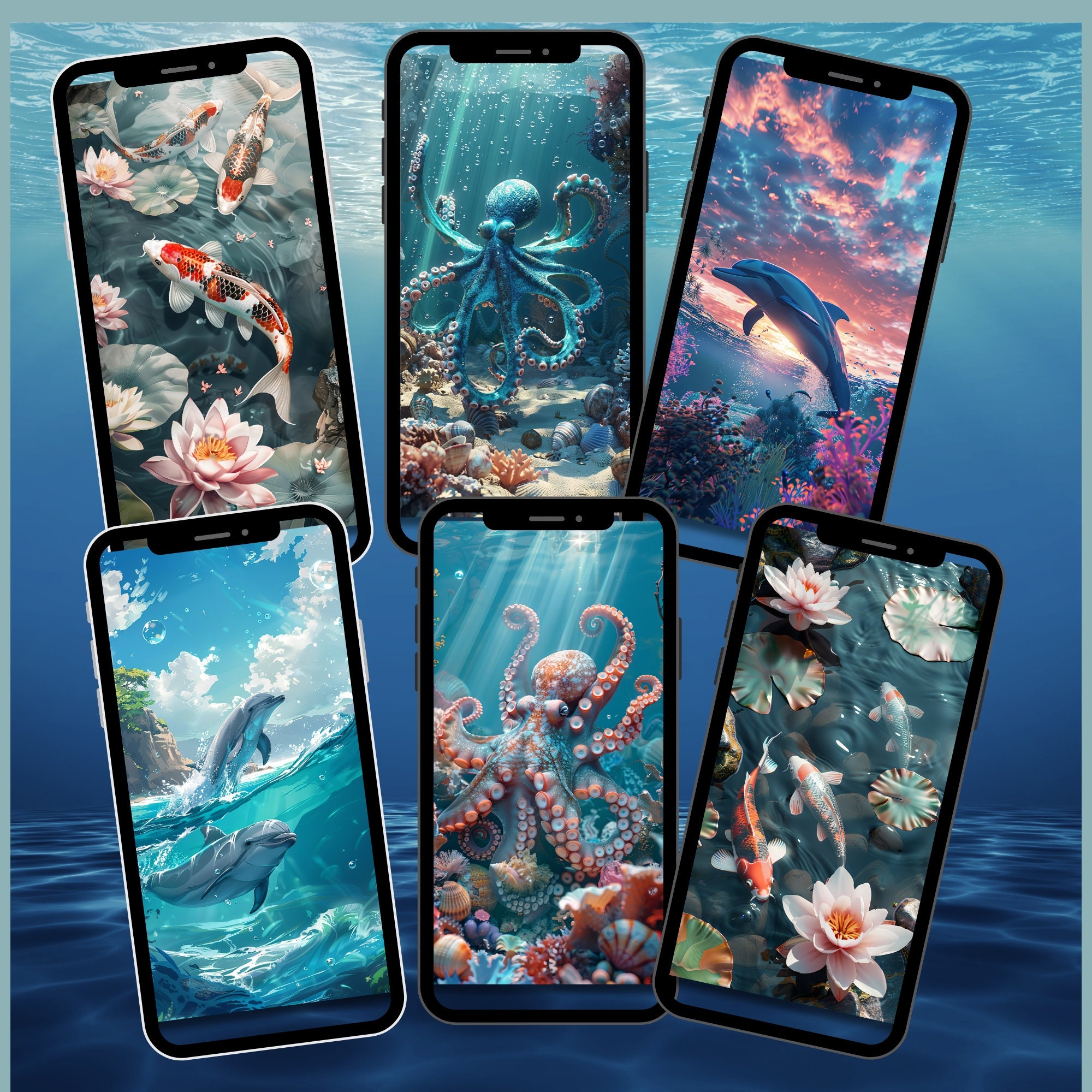 Ocean Marine Sublimation Phone Cases Bundle Templates for Custome Phone ...