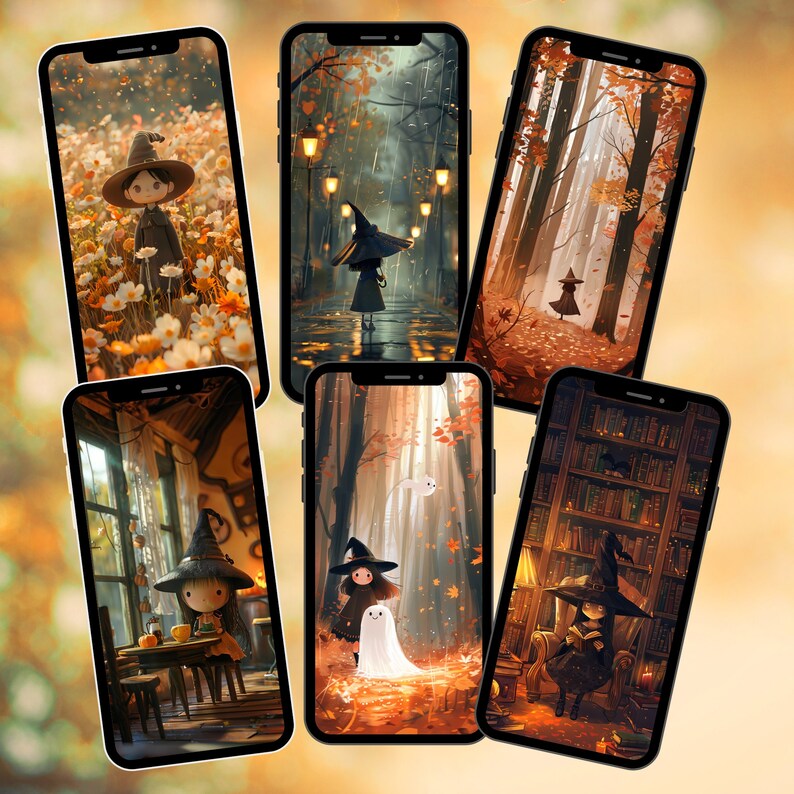 Witch Enchanting Autumn Fall Sublimation Phone Case Bundle Template ...