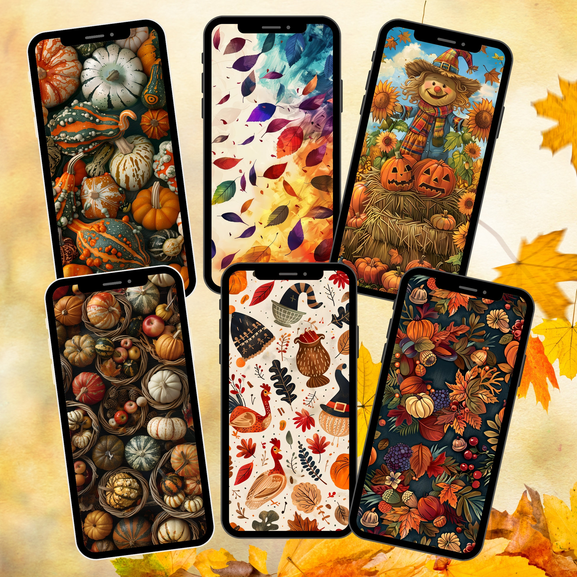 Autumn, Thanksgiving, Fall Patterns, Sublimation Phone Case Bundle ...