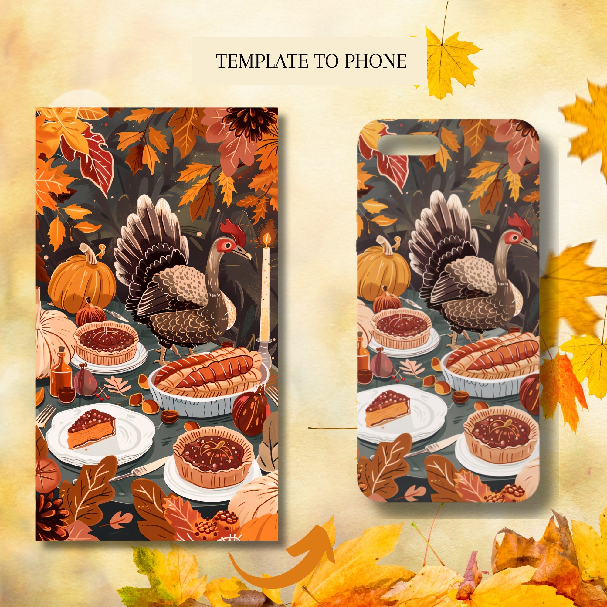 Autumn, Thanksgiving, Fall Patterns, Sublimation Phone Case Bundle ...