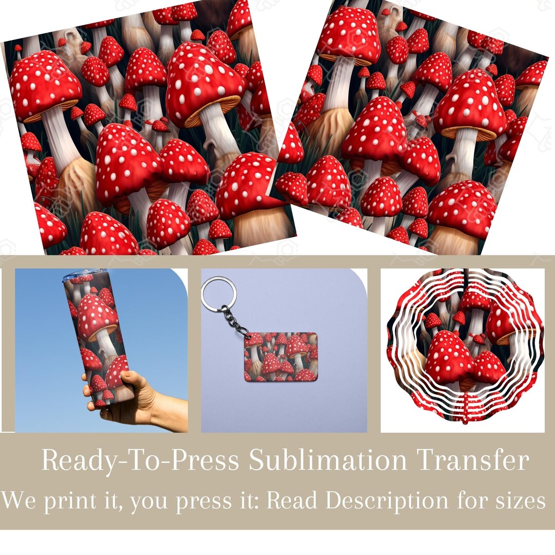 Mushroom Png/sublimation / Ready to Press Sublimation Transfer ...