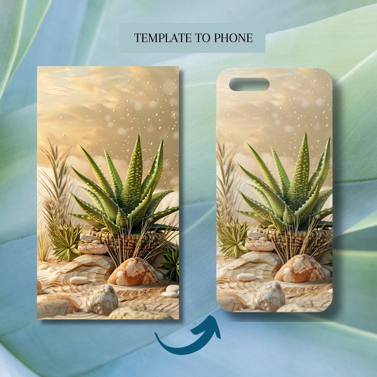 Succulent Plant Cacti Scenery Sublimation Phone Case Bundle Template ...