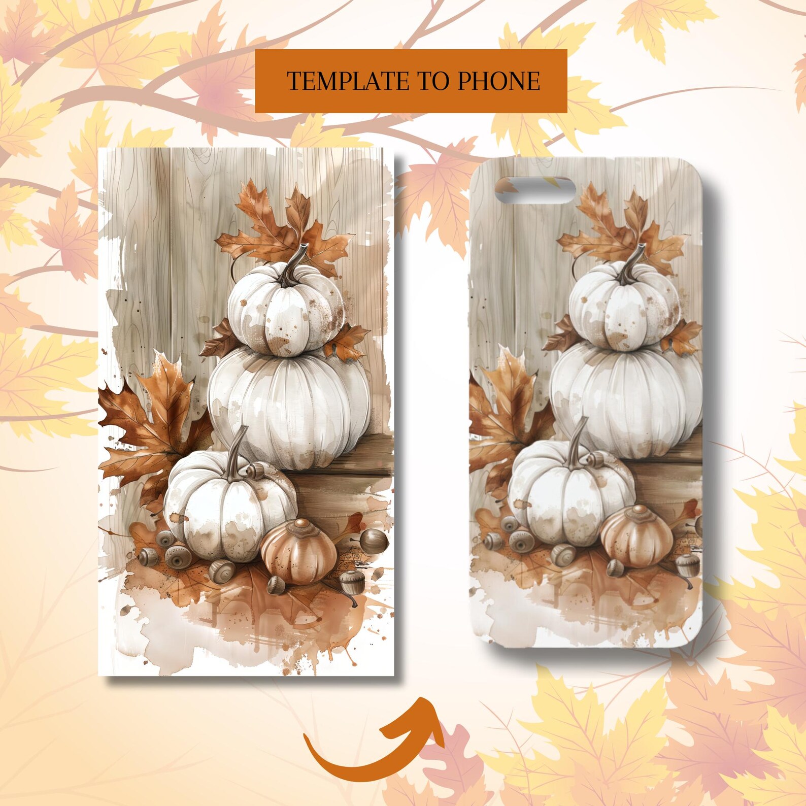 Autumn Pumpkins, Thanksgiving, Fall Patterns, Sublimation Phone Case ...