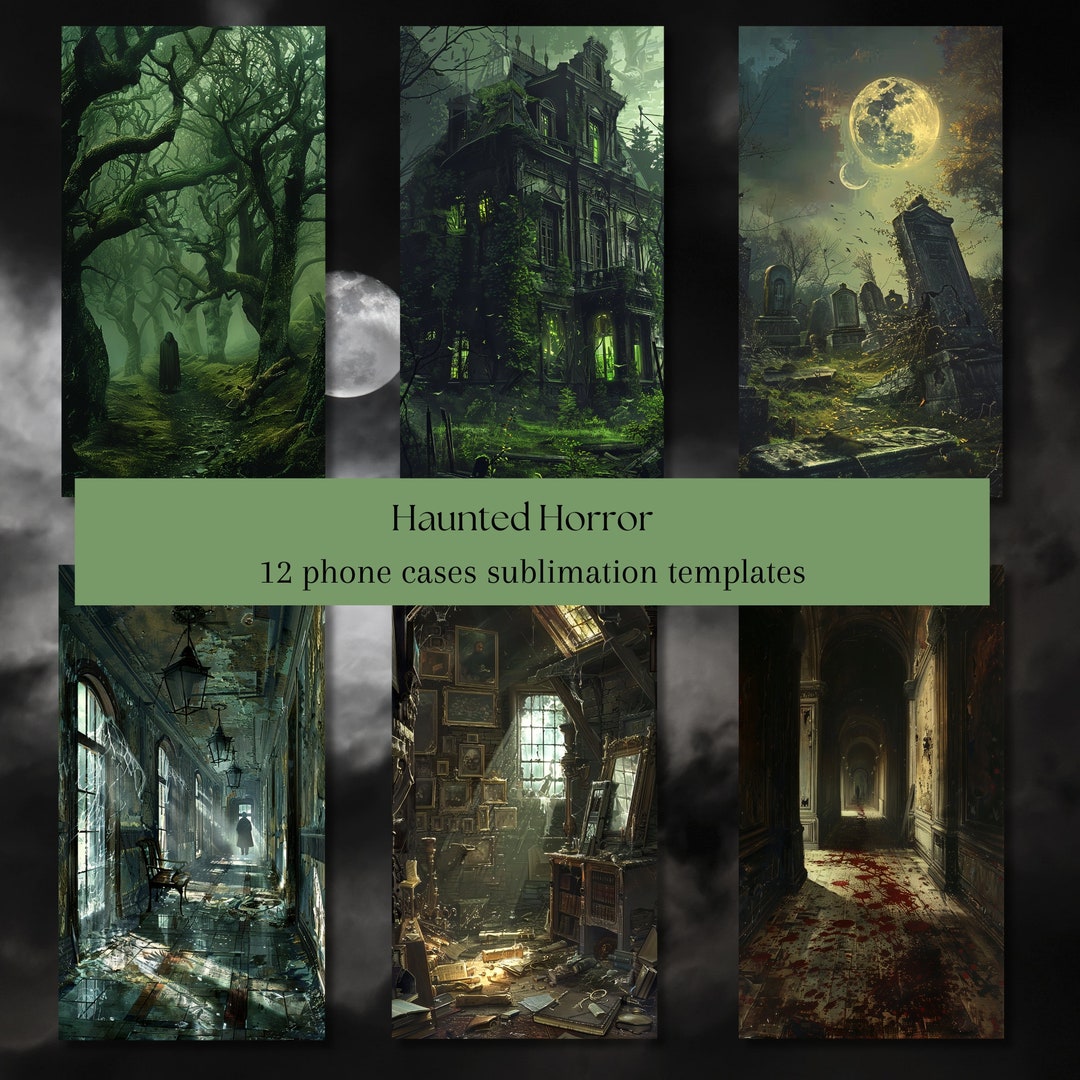 Horror Haunting Sublimation Phone Cases Bundle Templates for Custom ...