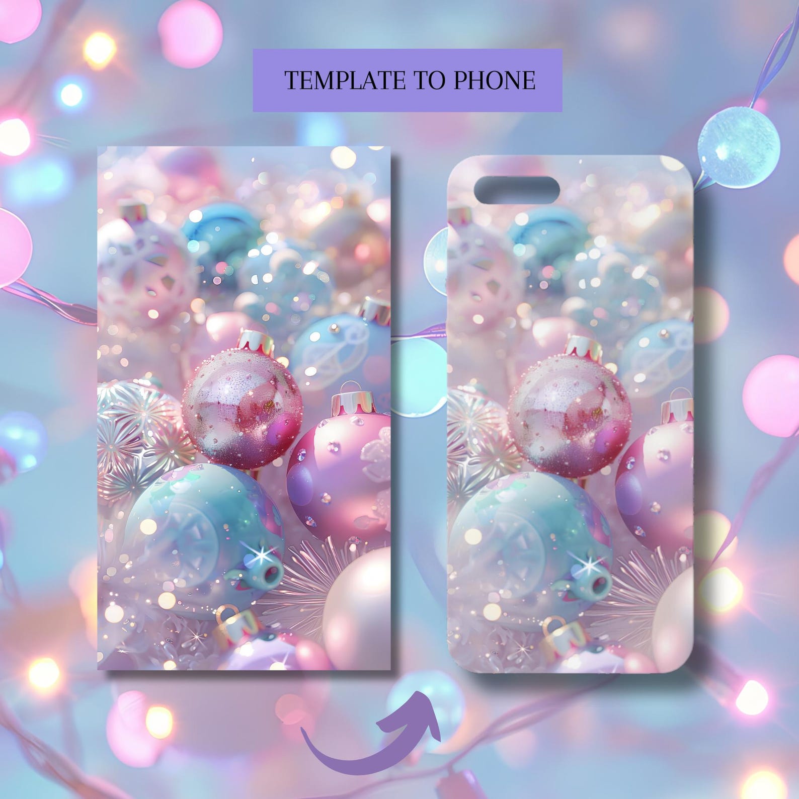 Pastel Whimsical Christmas Sublimation PNG Phone Case Bundle Template ...