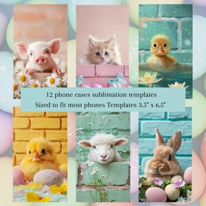 Easter Animals DIY Sublimation Phone Case Collection Bundle Templates ...