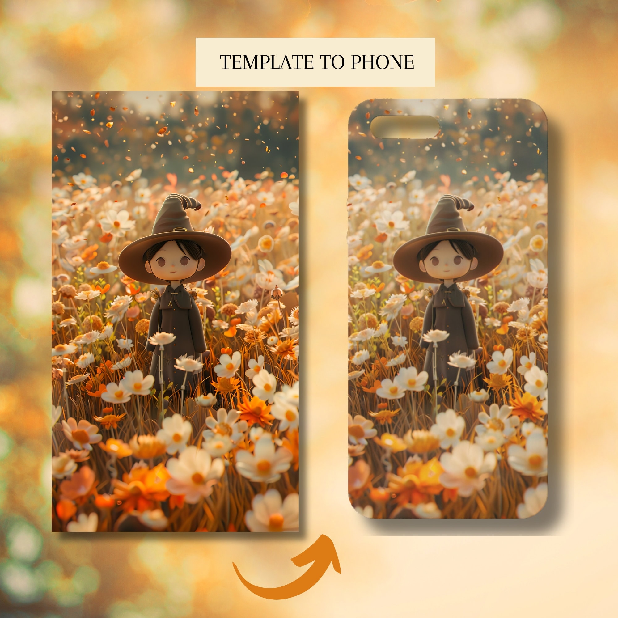 Witch, Enchanting, Autumn, Fall Sublimation Phone Case Bundle Template ...