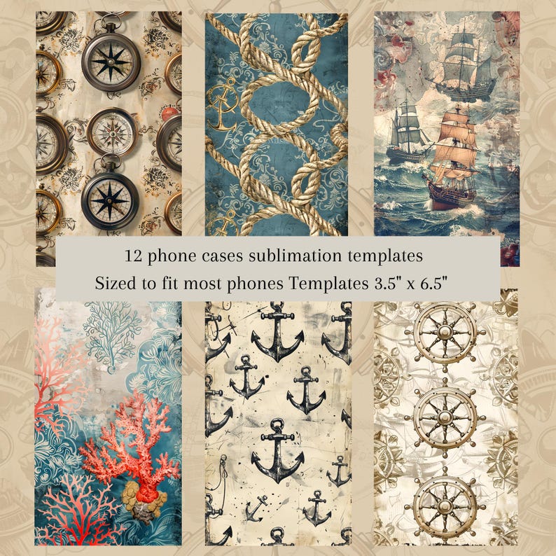 Baroque Tides DIY Sublimation Phone Case Collection Bundle Templates ...
