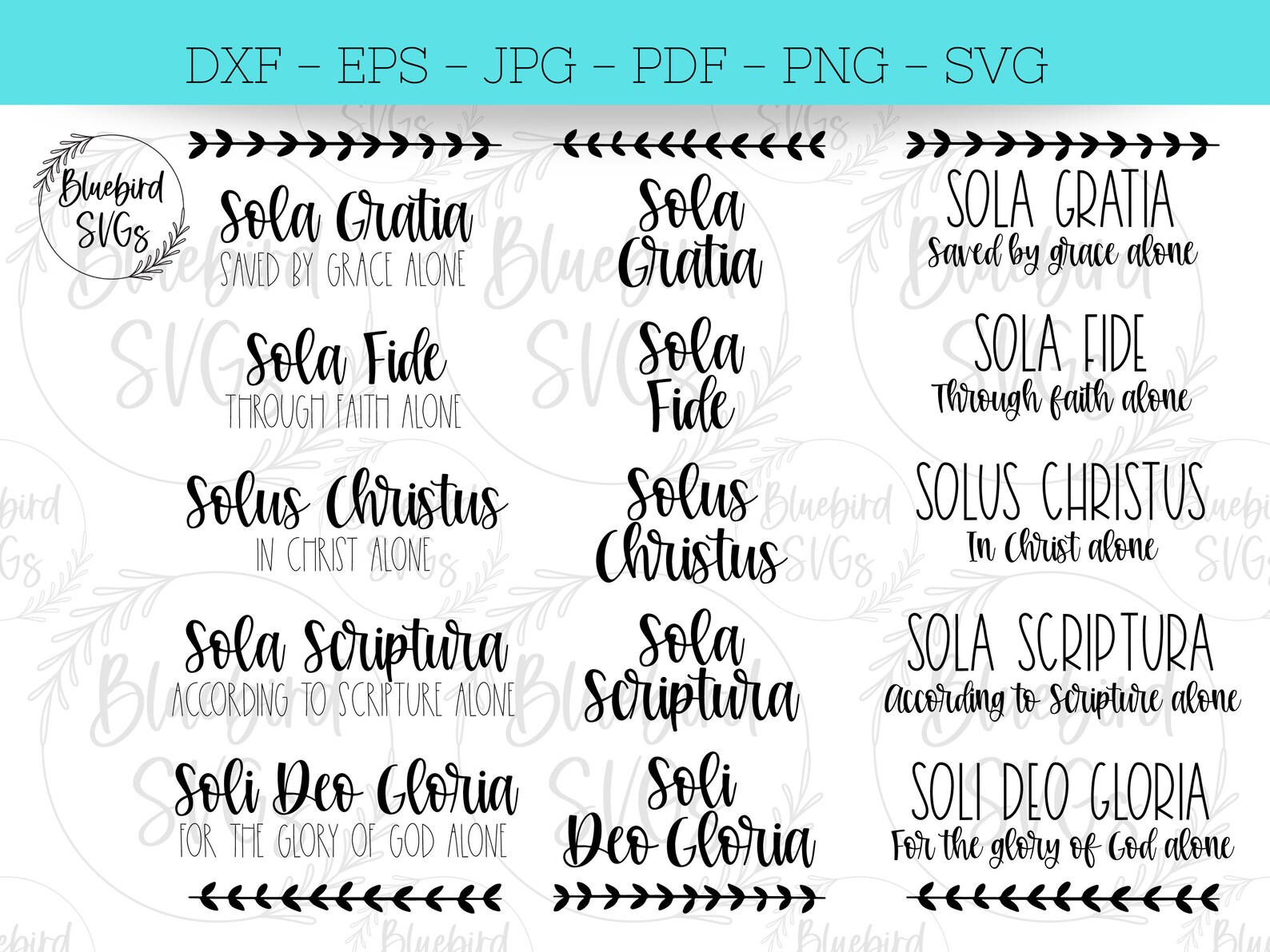 Five Solas Reformed Theology SVG, PNG - Etsy