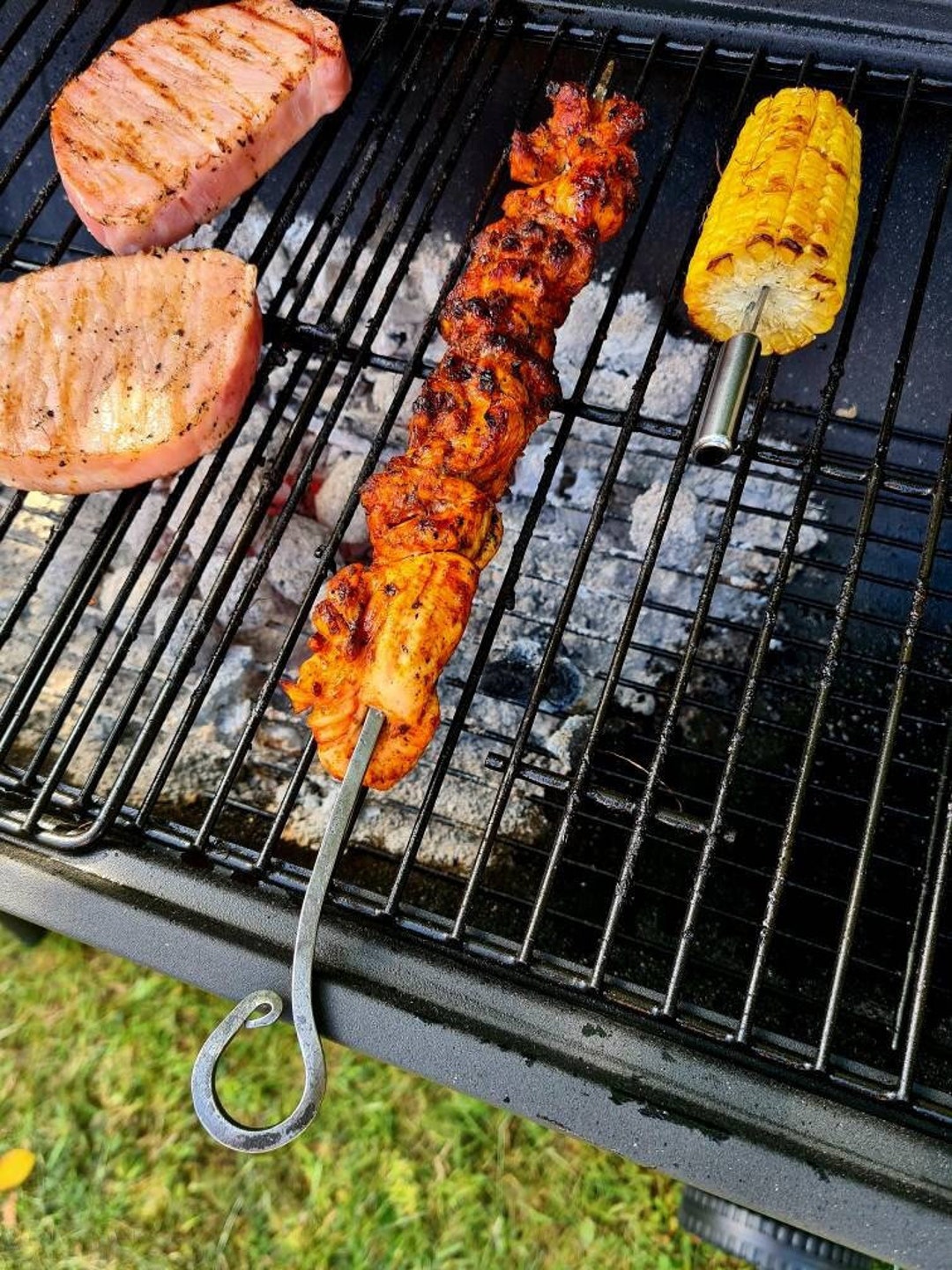 BBQ Skewers. Hand Forged BBQ Kebab Skewers - Set of 4 - Etsy