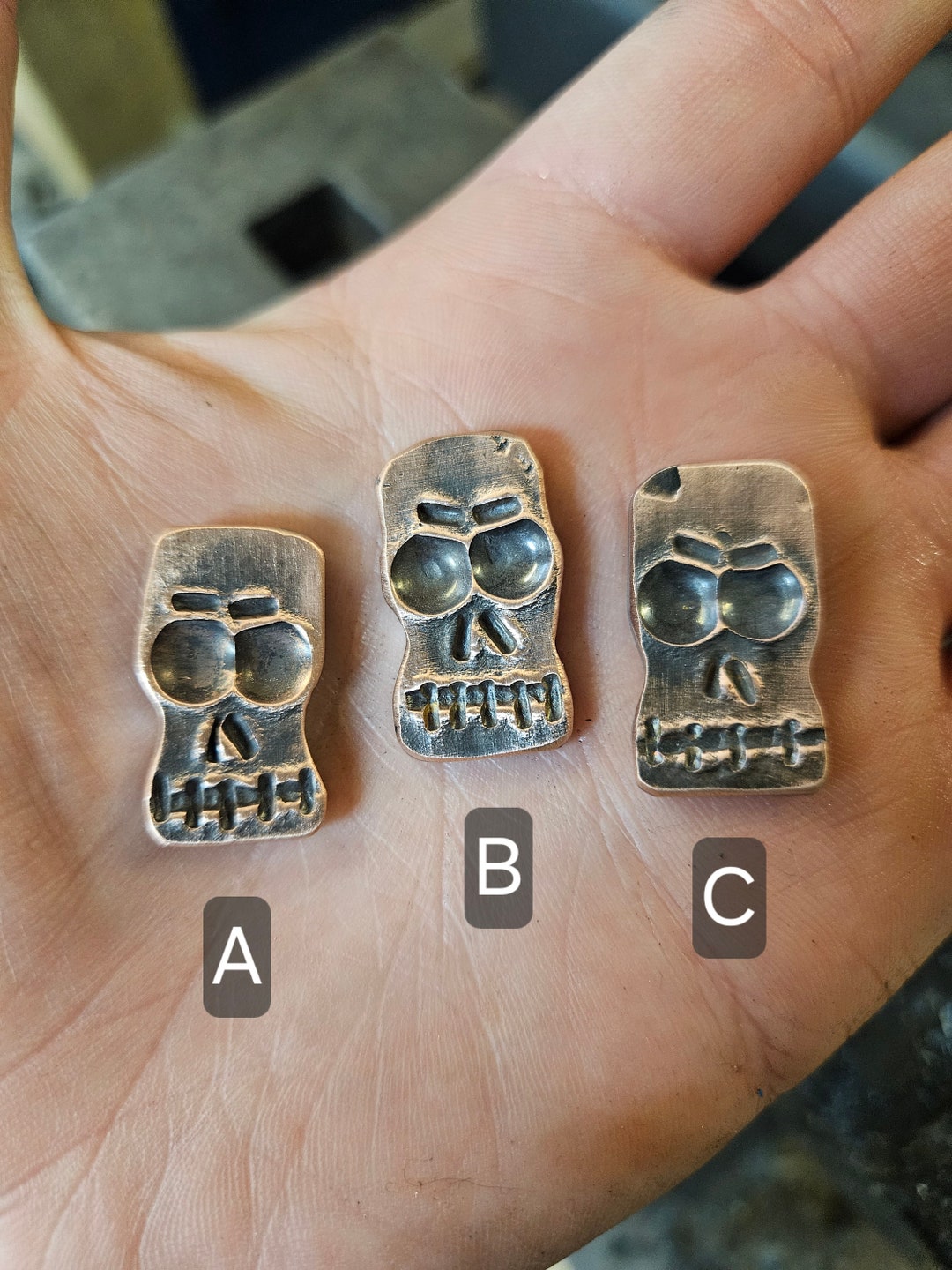Mini Forged Cu Mai Skull Blacksmith Skull Copper and Steel Skull Cu Mai ...