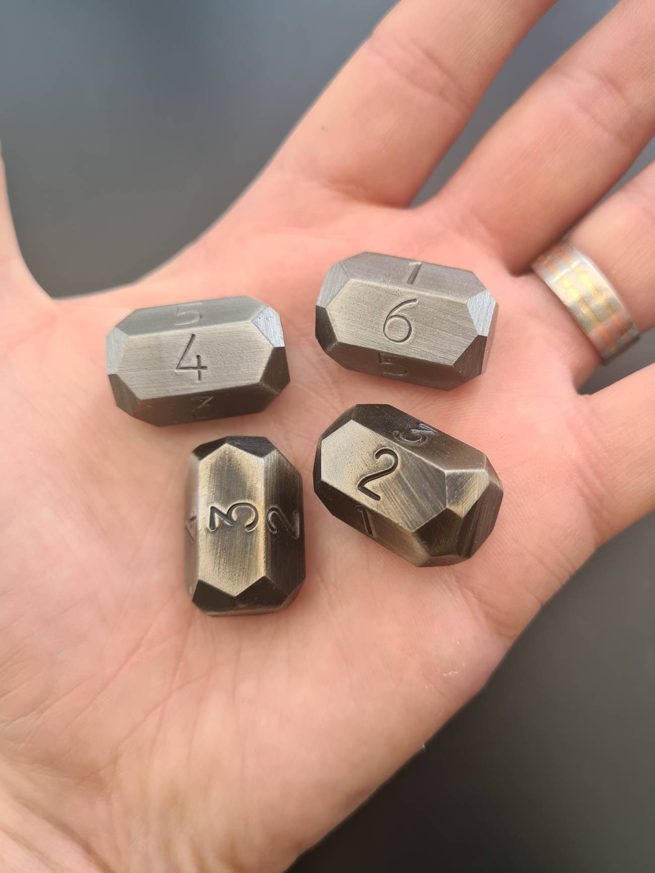 Hand Forged Steel Pill Dice 25mm Solid Steel Blacksmith Dice Steampunk ...