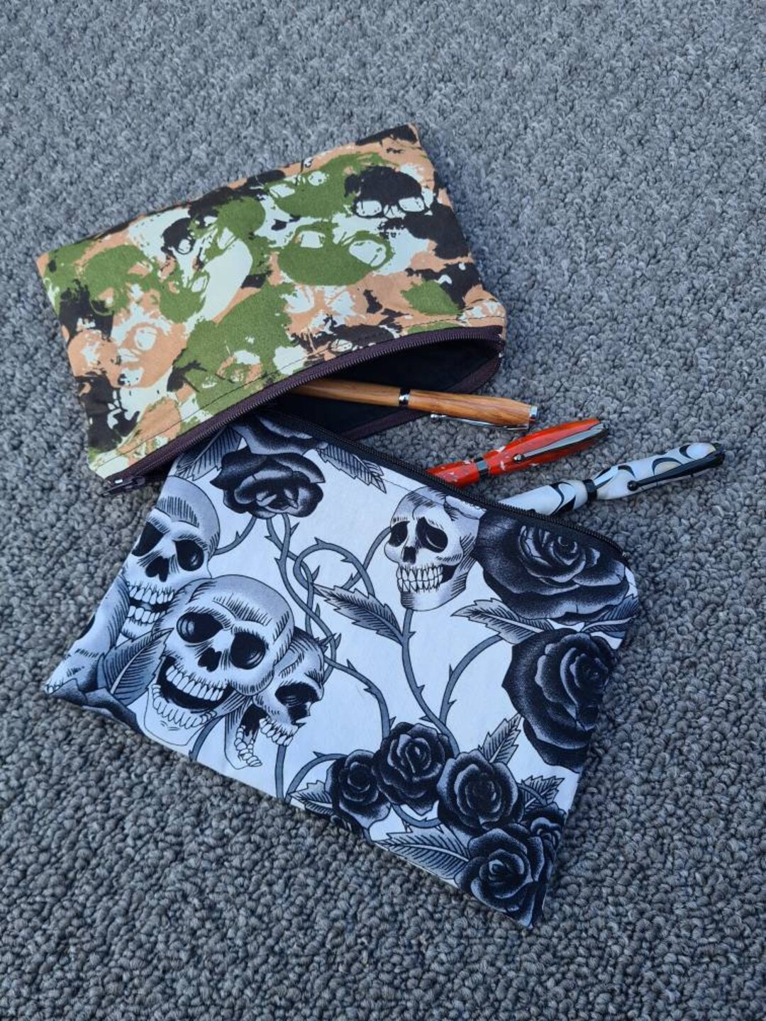 Skull Pencil Case, Skull Pencil Pouch, Skulls, Pencil Case, Zipper ...