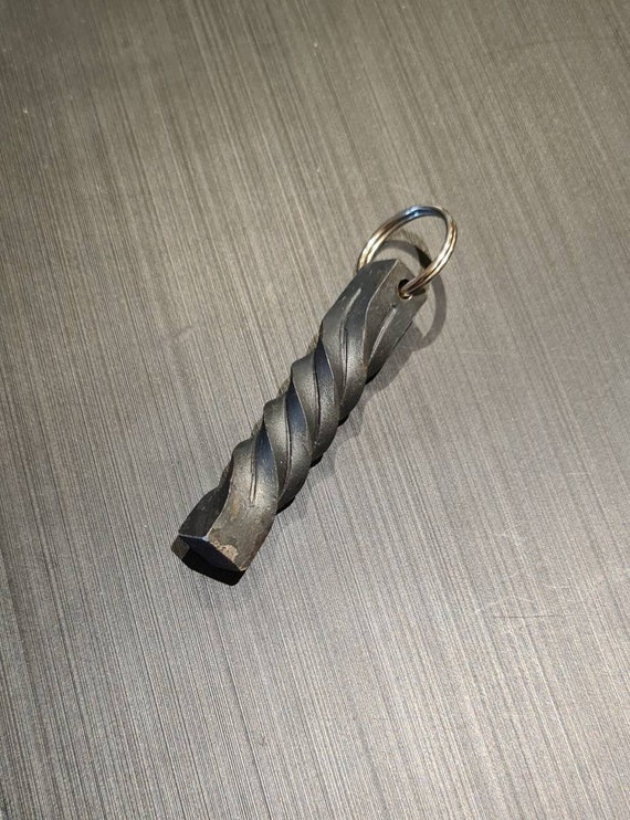 Blacksmith Keychain Twisted Steel Keyring Wheat Twist Keyfob | Etsy